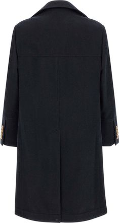 Brunello Cucinelli Double-Breasted Cashmere Coat - Navy
