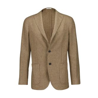 Boglioli Karierte Wollblazer - - Jackets - Herren - Braun - XL