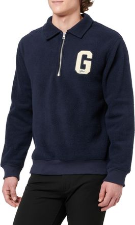 GANT Herren G Badge Fleece Pullover, Evening Blue, XL