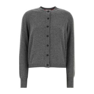 Ferragamo Dunkelgrauer Stretch-Kaschmir-Mix Cardigan - - Knitwear - Damen - Grau - S