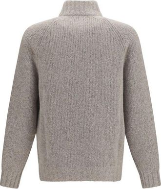 Brunello Cucinelli Cashmere and Silk Blend Cardigan - Gray