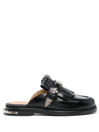 Toga Archives chaussons en cuir à franges - Noir