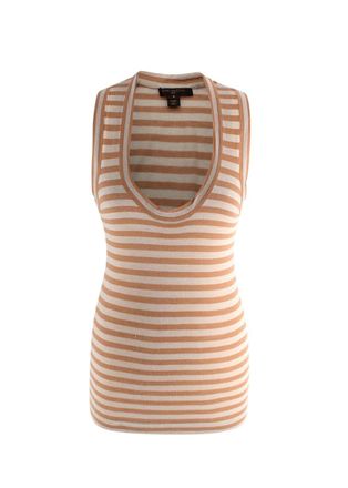 Louis Vuitton Brown Cashmere and Silk Blend Scoop Neck Vest Size S