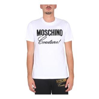 Moschino Institutional Logo T-shirt SS Crew Neck - - Tops - Herren - Wei&szlig; - M