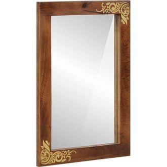 vidaXL Badezimmerspiegel Braun 50 x 70 x 3 cm Massivholz Mango Vidaxl