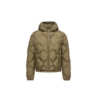 Moncler Moncler Doudoune Courte &Agrave; Capuche Et Matelassage Triangulaire Arvouinne, Femme, Vert, Taille: 00