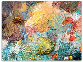 Wallario Glasunterlage/Schneidebrett aus Glas, K&uuml;nstlerischer Farbrausch, Gr&ouml;&szlig;e 30 x 40 cm, Kratzfest, aus Sicherheitsglas