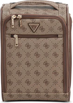 Guess Co valise Silia 4G &agrave; motif monogramm&eacute; - Marron