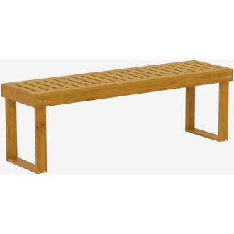 OUTSUNNY Banc de jardin 2 places assise &agrave; lattes dim. 132 x 34 x 43 cm bois de pin pr&eacute;-huil&eacute;