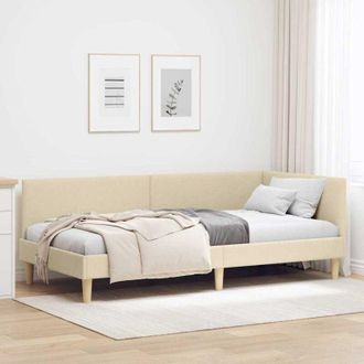 vidaXL Cadre de lit dangle avec t&ecirc;te de lit Cr&egrave;me 80 x 200 cm vidaXL