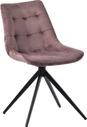 Clp Esszimmerstuhl Merna I K&uuml;chenstuhl gepolstert und schwenkbar I Polsterstuhl mit R&uuml;ckenlehne, Farbe:braun, Material:Samt