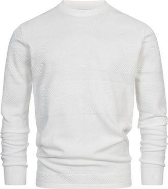 Kronstadt Herren KSHannes Feinstrickpullover mit Rundhals-Ausschnitt | Strickpullover aus 100% Baumwolle f&uuml;r M&auml;nner Snow White, 3XL