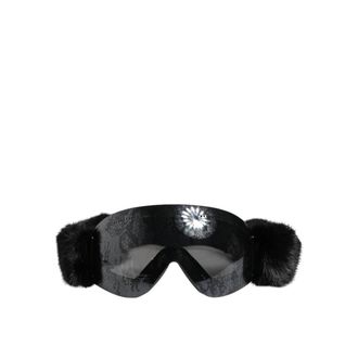 Dolce & Gabbana Spitzenmuster Verspiegelte Ski Goggles UV - - Sport - Damen - Schwarzk - ONE SIZE