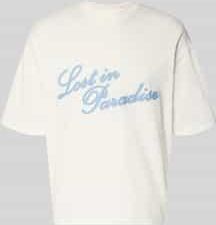 Review T-Shirt mit Logo- und Statement-Stitching