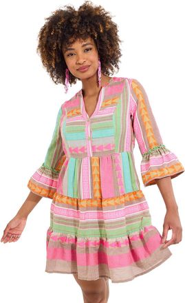 Joe Browns Damen Boho Jacquard Flared Sleeve Tunic Mini Dress Kleid, Rose, 42