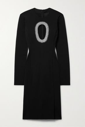 Givenchy Kleid Aus Stretch-strick Mit Cut-out Und Verzierungen - Schwarz