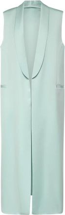 Genny Femme, Vestes, Vert, Taille: 36 FR Gilet &agrave; col ch&acirc;le