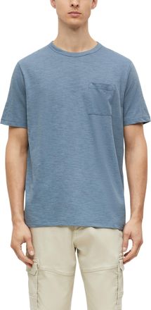 s.Oliver Kurzarmshirt S.OLIVER, Herren, Gr. XXL, blau (denim blau), Single Jersey, Obermaterial: 60% Baumwolle, 40% Polyester, meliert, normal h&uuml;ftbedeckend, R