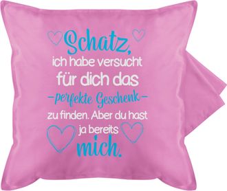 Shirtracer Kissenbezug - Kissen Ideen - Schatz Ich Habe versucht Finden - Valtentinstagsgeschenk Hab Dich Lieb Valentinstag Partner Geschenke - 50 x 50 cm - Pink