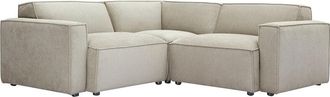 Miliboo Ecksofa modulierbar 3 Pl&auml;tze in Stoff mit strukturiertem Beige Samteffekt SPLIT