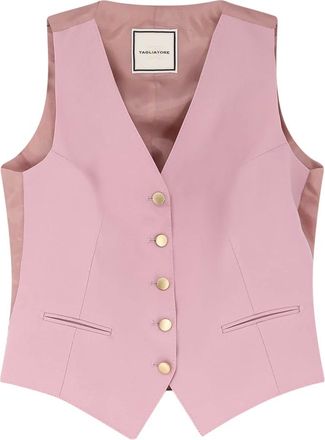 Tagliatore Femme, Vestes, Rose, Taille: 42 FR Gilet &agrave; cinq boutons et col en V
