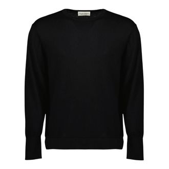 Officine G&eacute;n&eacute;rale Rundhals-Pullover aus italienischer Merinowolle - - Knitwear - Herren - Schwarzk - S