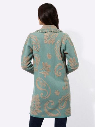 Cr&eacute;ation L Strickjacke Jacquard-Strickjacke Langarm Feinstrick