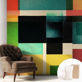 Tulup Carta Da Parati In Vlies Decorativa Per Pareti - Con Motivi Moderni - Con Colori Intensi - Per Ufficio Astrazione Geometrica 250x250 Cm
