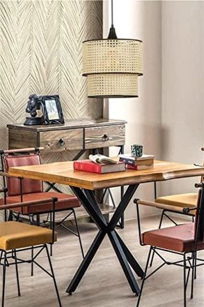 Opviq Elegant Rattan Chandelier, Adjustable Height 70 cm, 30 cm Diameter | Bohemian & Scandinavian Design | E27 Socket, Max 40W | Stylish Lighting for Any S