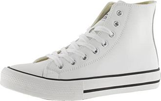 Victoria Bottine Tribu Effet Cuir & Lacets Blancs 1065175 pour Femme Blanco 38