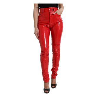 Dolce & Gabbana Femme, Pantalons, Rouge, Taille: 34 FR Pantalon Skinny Taille Haute