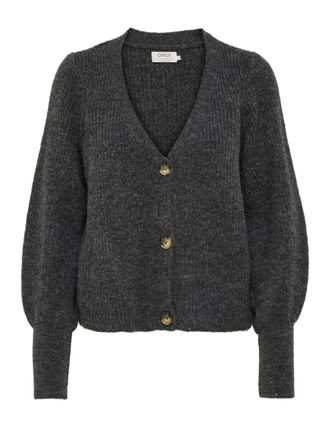 Only Damen Onlclare L/S Vest KNT Noos Strickjacke, Dark Grey Melange, XS EU