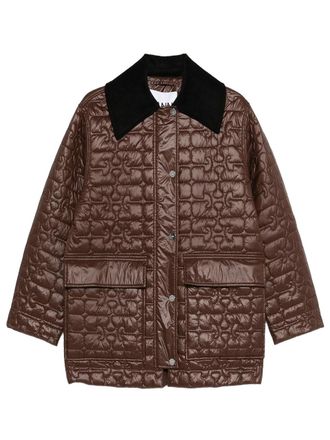 Ganni Shiny Quilt Midi Jacket W0397