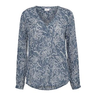 Kaffe Geisa Blouse Flint Stone Top - Femme - Blouses et Chemises - Bleu - Taille: 46 FR