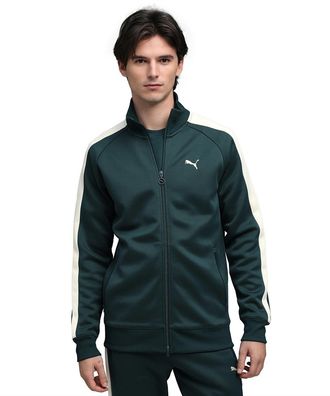 Puma Herren T7 Always ON Trainingsjacke XL, Green Terrain Alpine Snow White