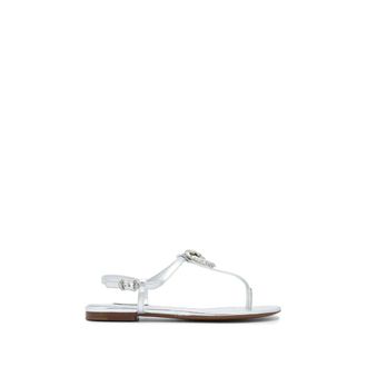 Dolce & Gabbana Flat Sandales - Femme - Chaussures - Gris - Taille: 36 EU
