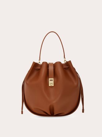 Ferragamo Damen Beuteltasche mit Hug-Schnalle Beige