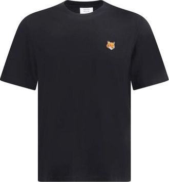 Maison Kitsuné Homme, Tops, Noir, Taille: XL Fox Head Regular T-shirt
