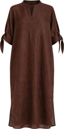 Meimeij Femme, Robes, Brun, Taille: 36 FR M6En03 Robe Tunique en Lin