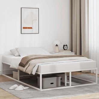 vidaXL Cadre de lit sans matelas blanc 120x200 cm m&eacute;tal Vidaxl