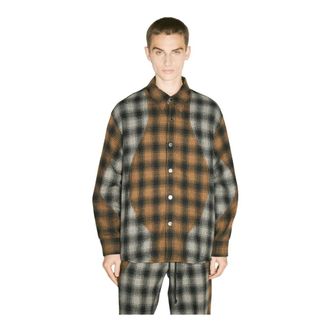 Song for the Mute Karierte Baumwollmischhemdjacke - - Jackets - Herren - Braun - M