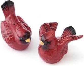 Fitz and Floyd Weihnachtsstern Holiday Cardinal Salz- und Pfefferstreuer, roter Vogel, f&uuml;r saisonale Tische, 7,6 cm und 8,3 cm