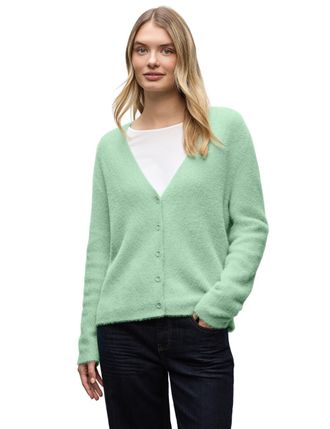 Street One Kuscheliger V-Neck Cardigan Serene Green 36