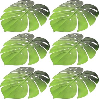 BESPORTBLE Baluue 6 St&uuml;ck Teiliges Monstera Tischsets aus Rutschfestem Eva Hitzebest&auml;ndige Unterlagen f&uuml;r Party Esstisch deko Tropische Tischmatten f&uuml;r Hawaii Mo
