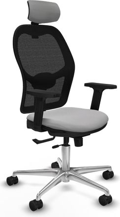 Piqueras y Crespo Ergonomischer Stuhl mit Lendenwirbelst&uuml;tze mit 2D-Armlehnen und h&ouml;henverstellbarem Kopfteil, ausgestattet mit Syncro/Traslack und eingespritztem Schau