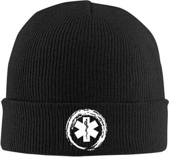 Generic Chapeau Homme, Symbole d&eacute;toile m&eacute;dicale et Cercle de Serpent pour Hommes Bonnet tricot&eacute; Unisexe Bonnet Bonnet Hiver Chaleureux Thermique pour No&euml;l en 