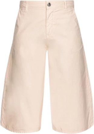 Pinko Pinko, Femme, Shorts, Beige, Taille: 34 FR Cotton Gabardine Bermuda Shorts