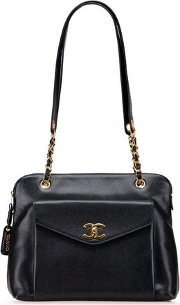 Chanel Shopper - Caviar Front Pocket Chain Tote - Gr. unisize - in Schwarz - für Damen