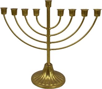 Generic Chanukka-Kerzenhalter - Klassischer &Uuml;bergang aus vergoldetem Metall | Abnehmbarer Kerzenhalter aus Metall mit 9 Menorah, Anti-Verblassungs-Kerzenhalte