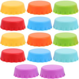 Valiclud 14 St&uuml;ck Silikon Flaschenverschl&uuml;sse Bunt Auslaufsicher Wiederverwendbar f&uuml;r Bier und Limonadenflaschen Reisesicherer Getr&auml;nkedeckel f&uuml;r Picknick und 